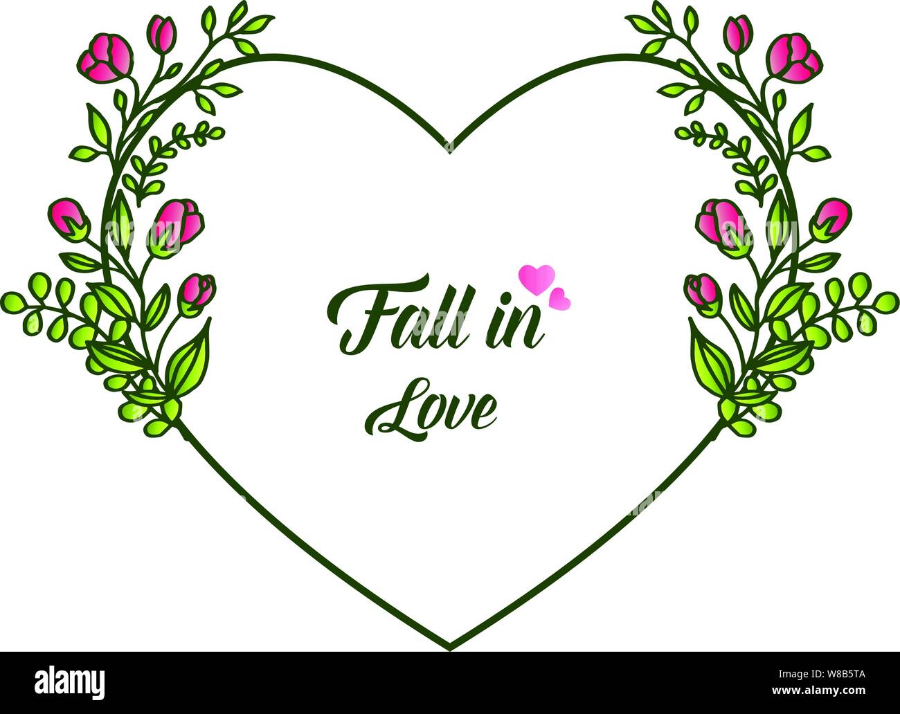 Design banner fall in love, romantic, with seamless pattern of leaf ...