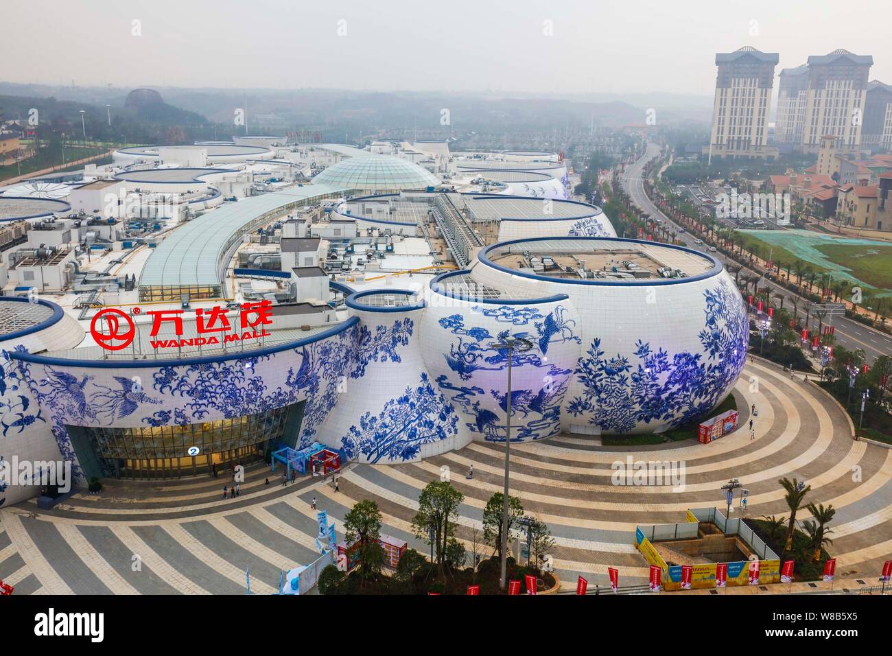 A view of the Wanda Mall at the Nanchang Wanda Cultural Tourism City in ...