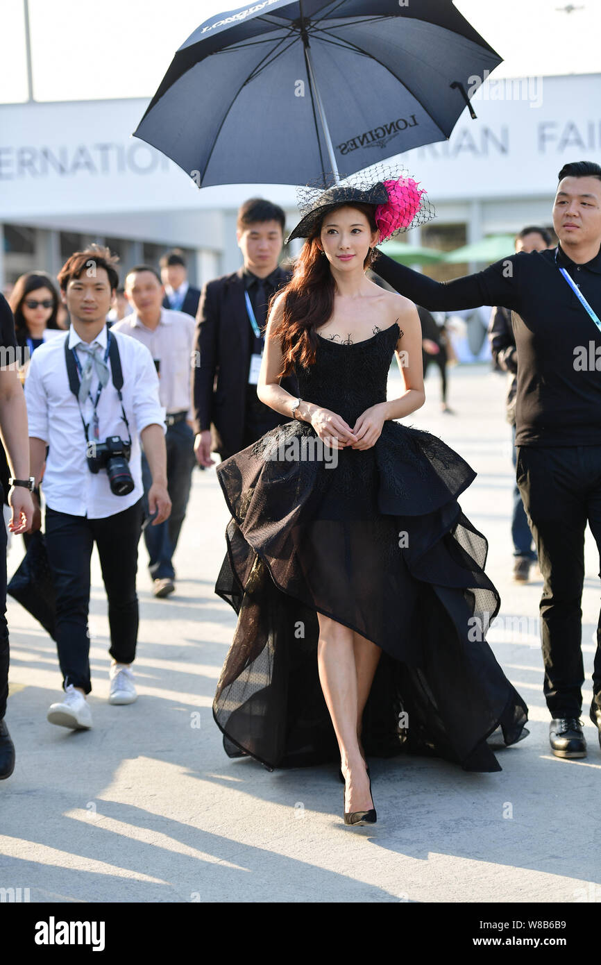 Taiwanese model and actress Lin Chi-ling attends a promotional event by ...