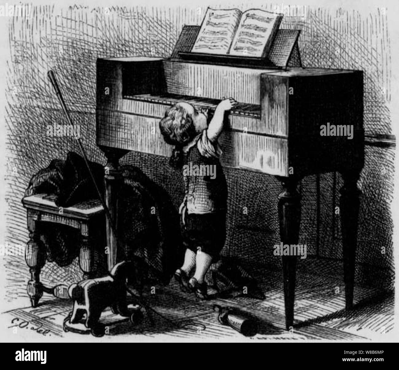 Der junge Mozart am Klavier Stock Photo - Alamy