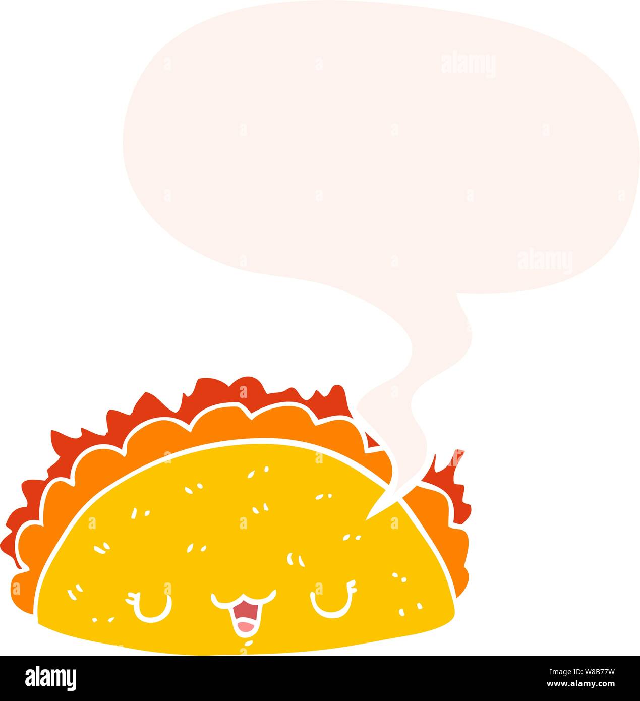 cartoon taco with speech bubble in retro style Stock Vector Image & Art ...