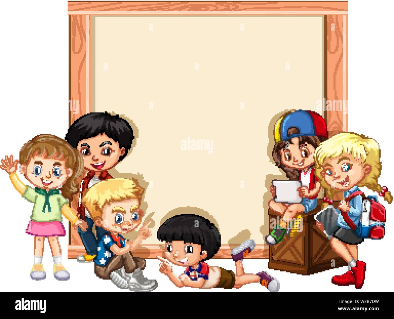 School Children Playing Banner