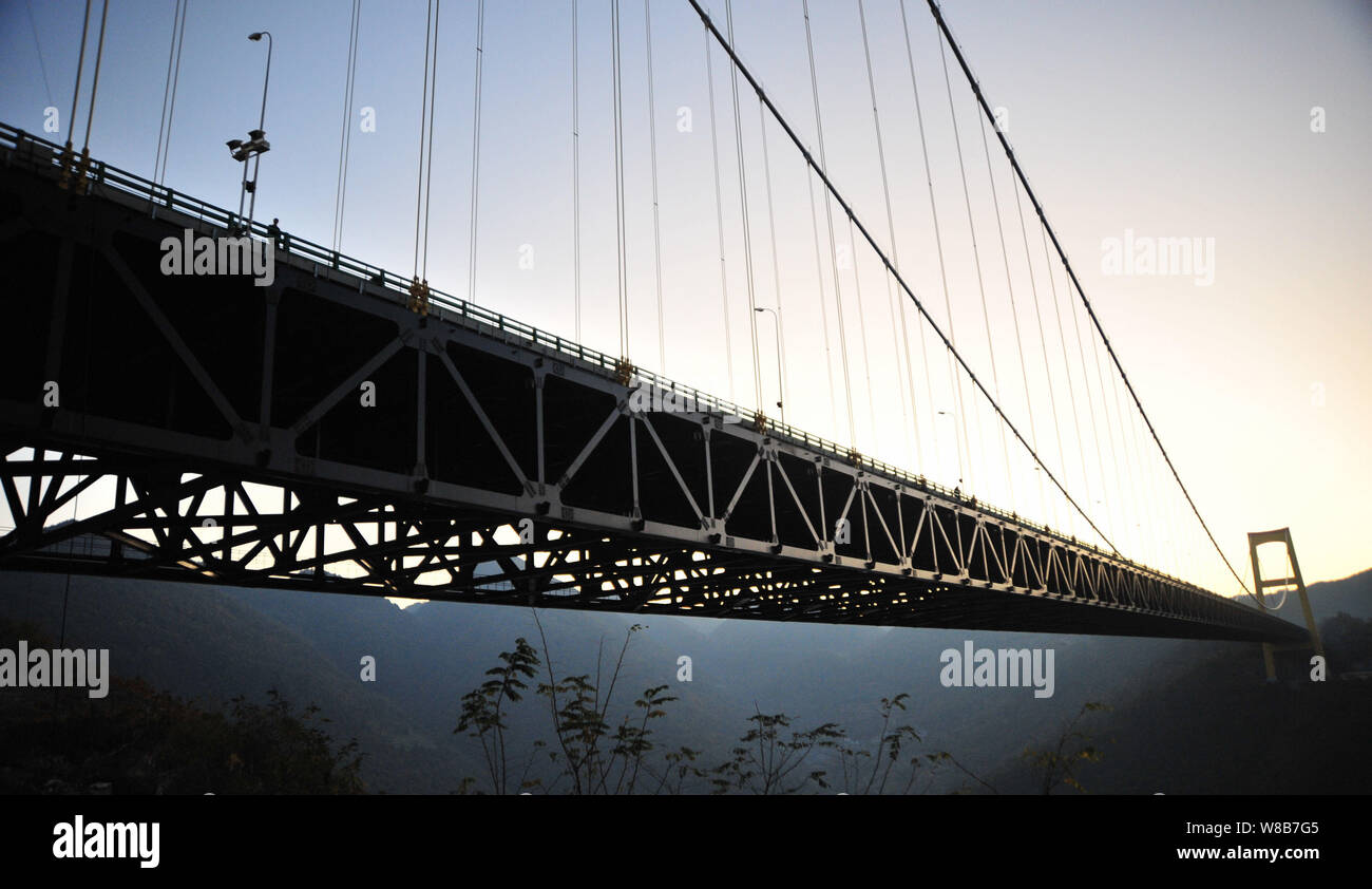 --FILE--View of the Sidu River Bridge crossing the valley of the Sidu ...