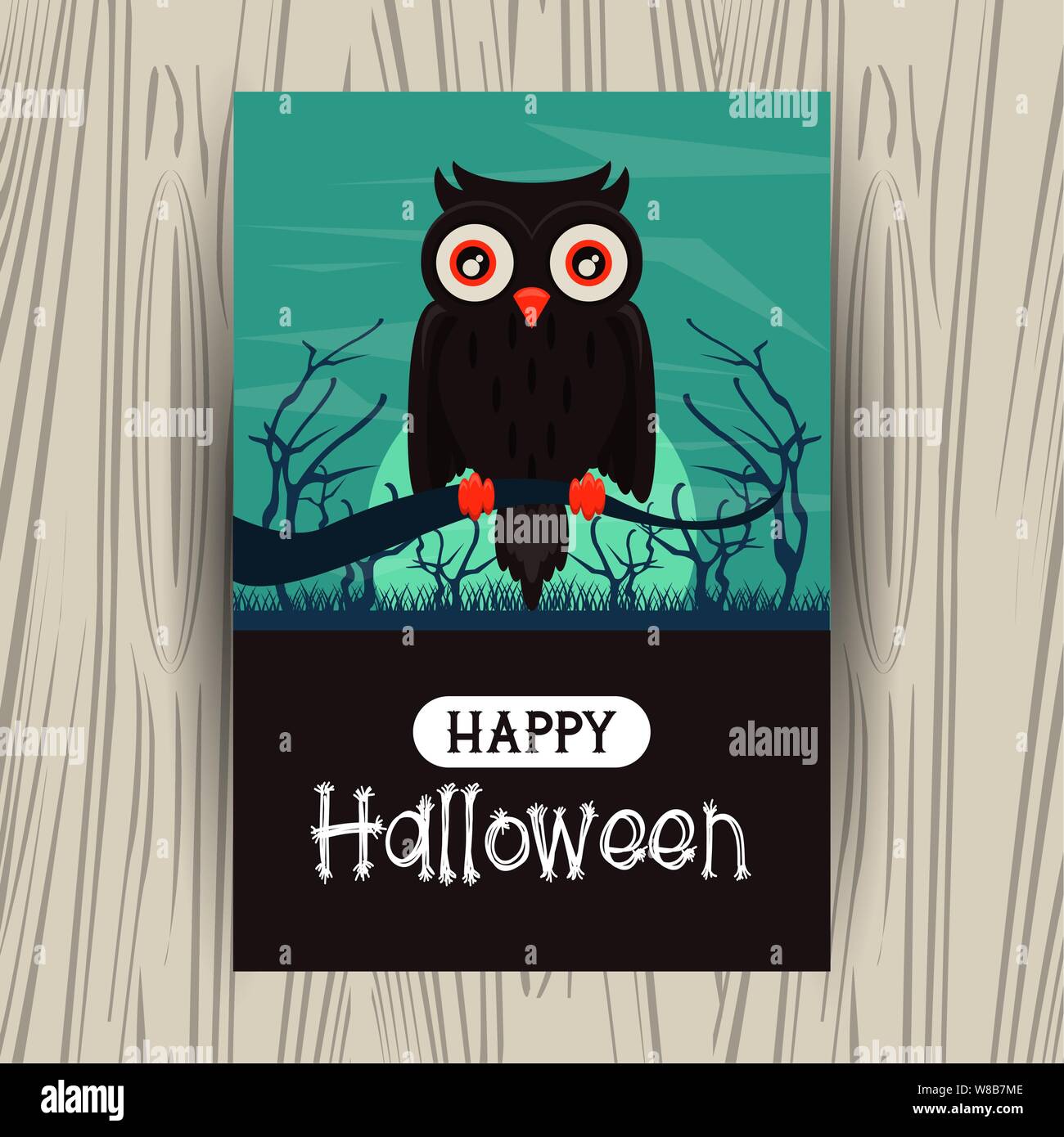 Happy halloween season card with cartoons Stock Vector Image & Art - Alamy