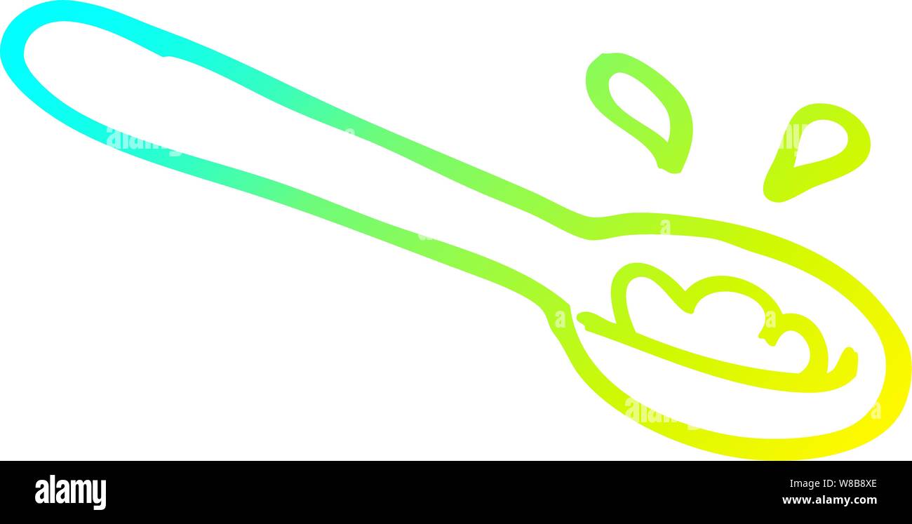 cold gradient line drawing of a cartoon ladle of food Stock Vector ...