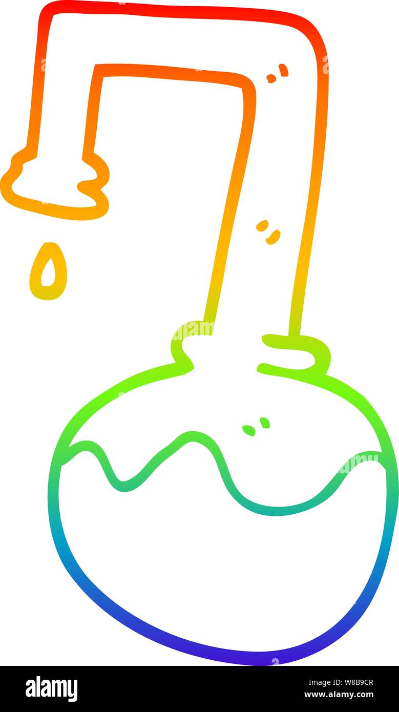 rainbow gradient line drawing of a cartoon science experiment Stock ...