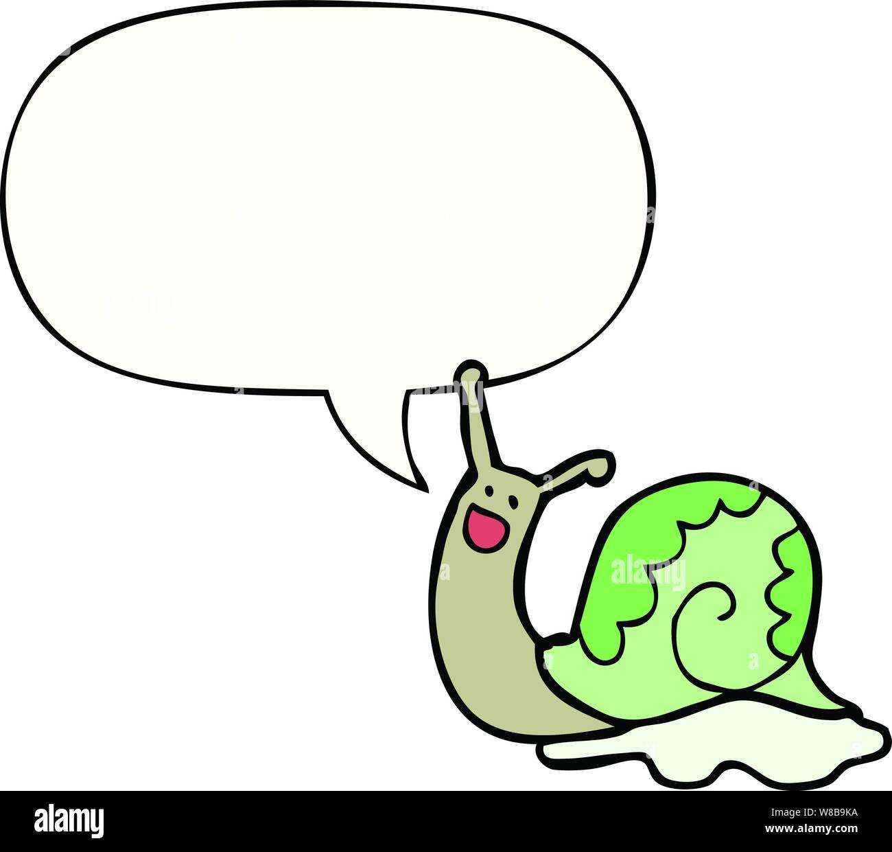 cute cartoon snail with speech bubble Stock Vector Image & Art - Alamy