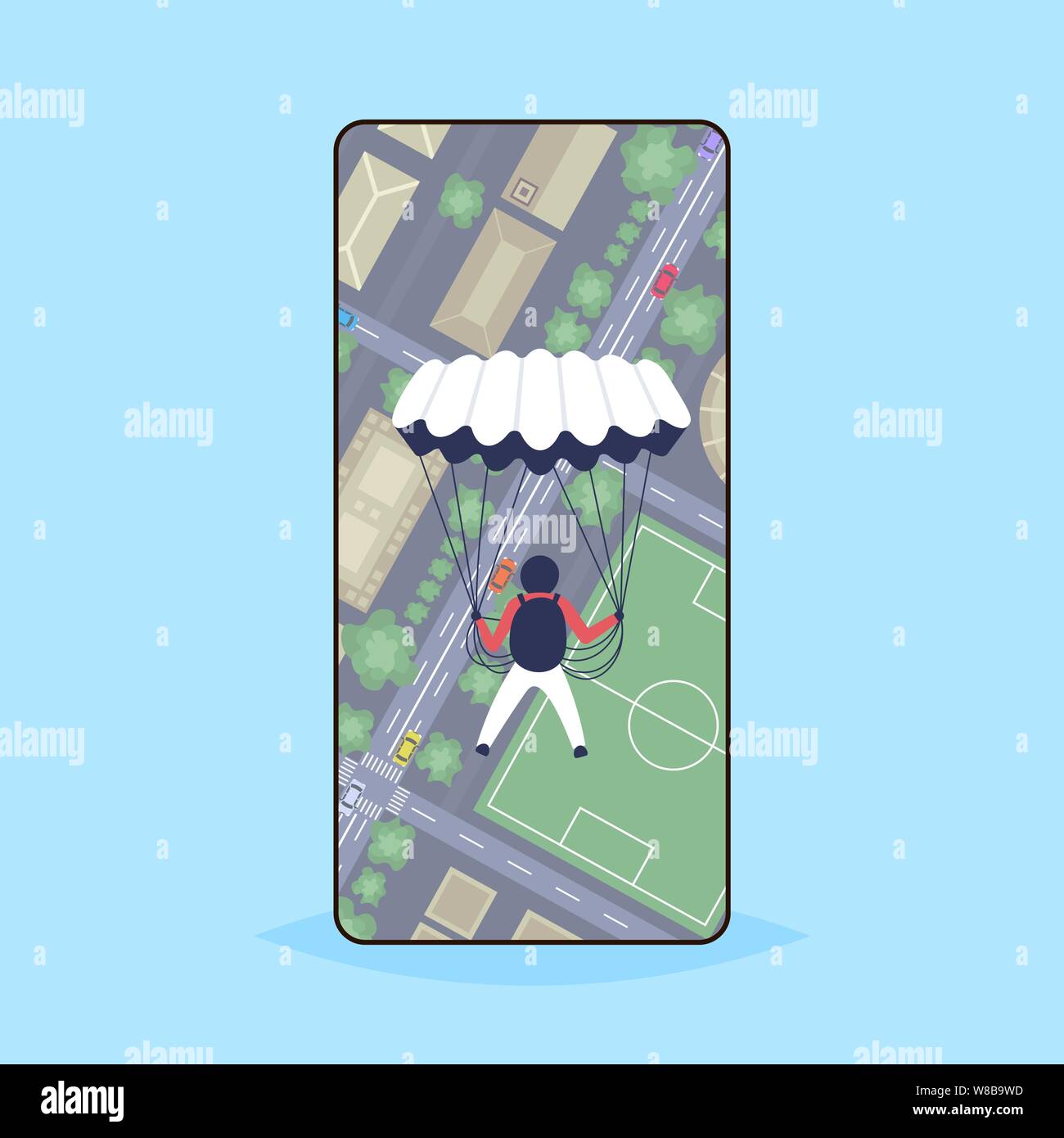 Top view map flight Stock Vector Images - Alamy