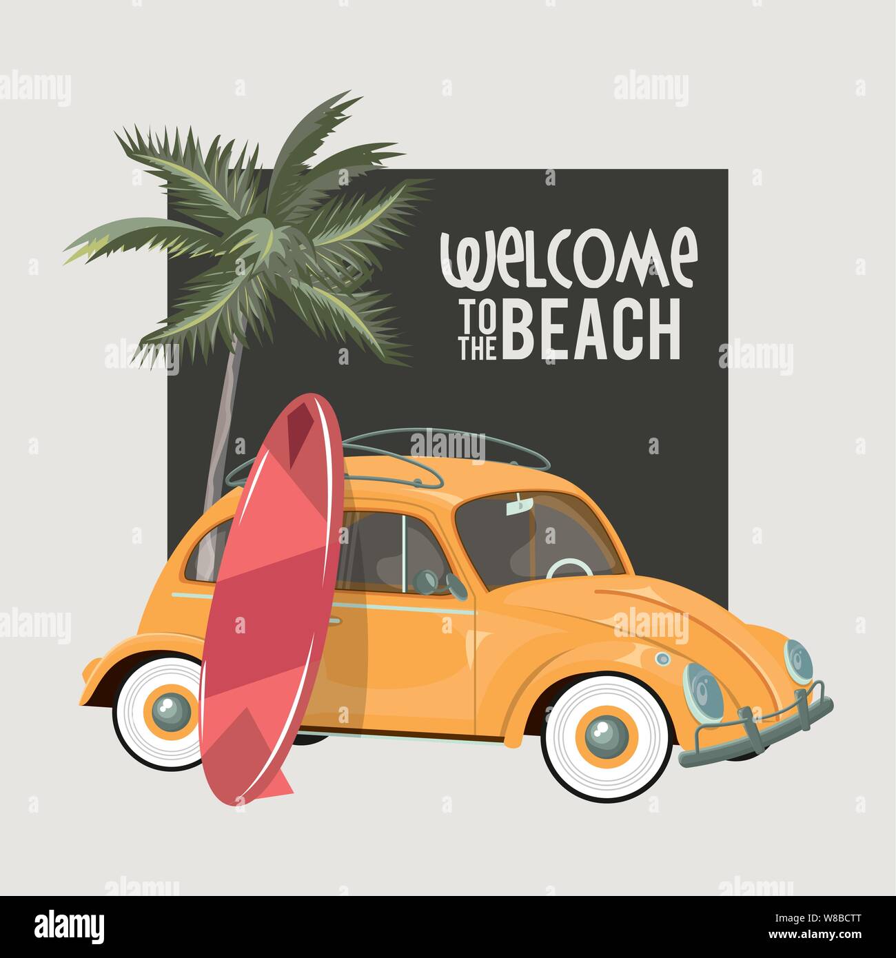 Welcome to the beach summer card Stock Vector Image & Art - Alamy