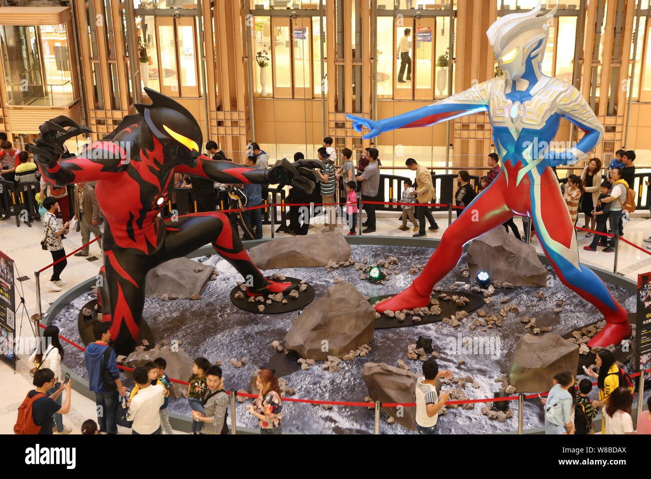 Huge models of characters from the Japanese TV show Ultraman are on ...