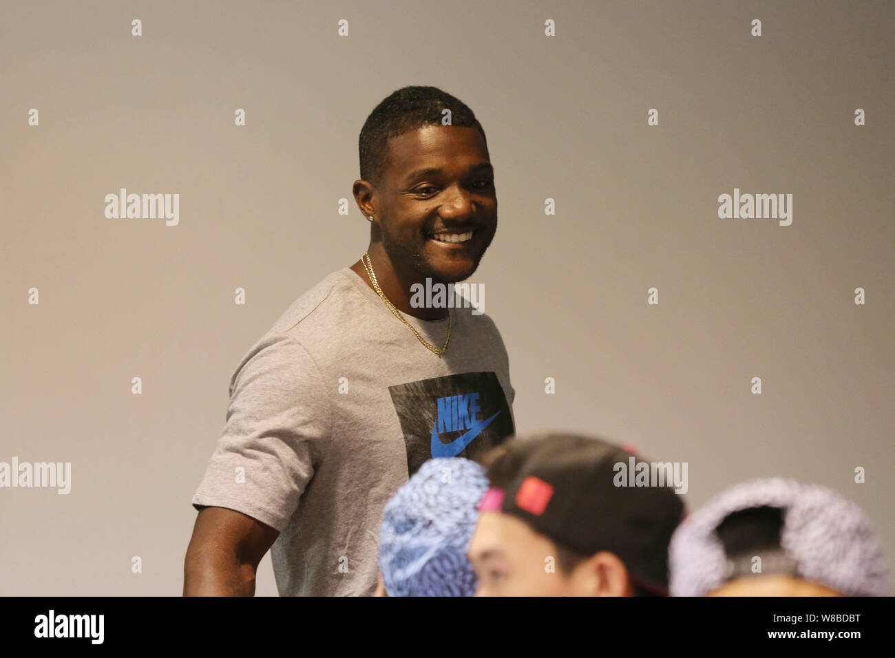 American sprinter Justin Alexander Gatlin arrives for a press ...