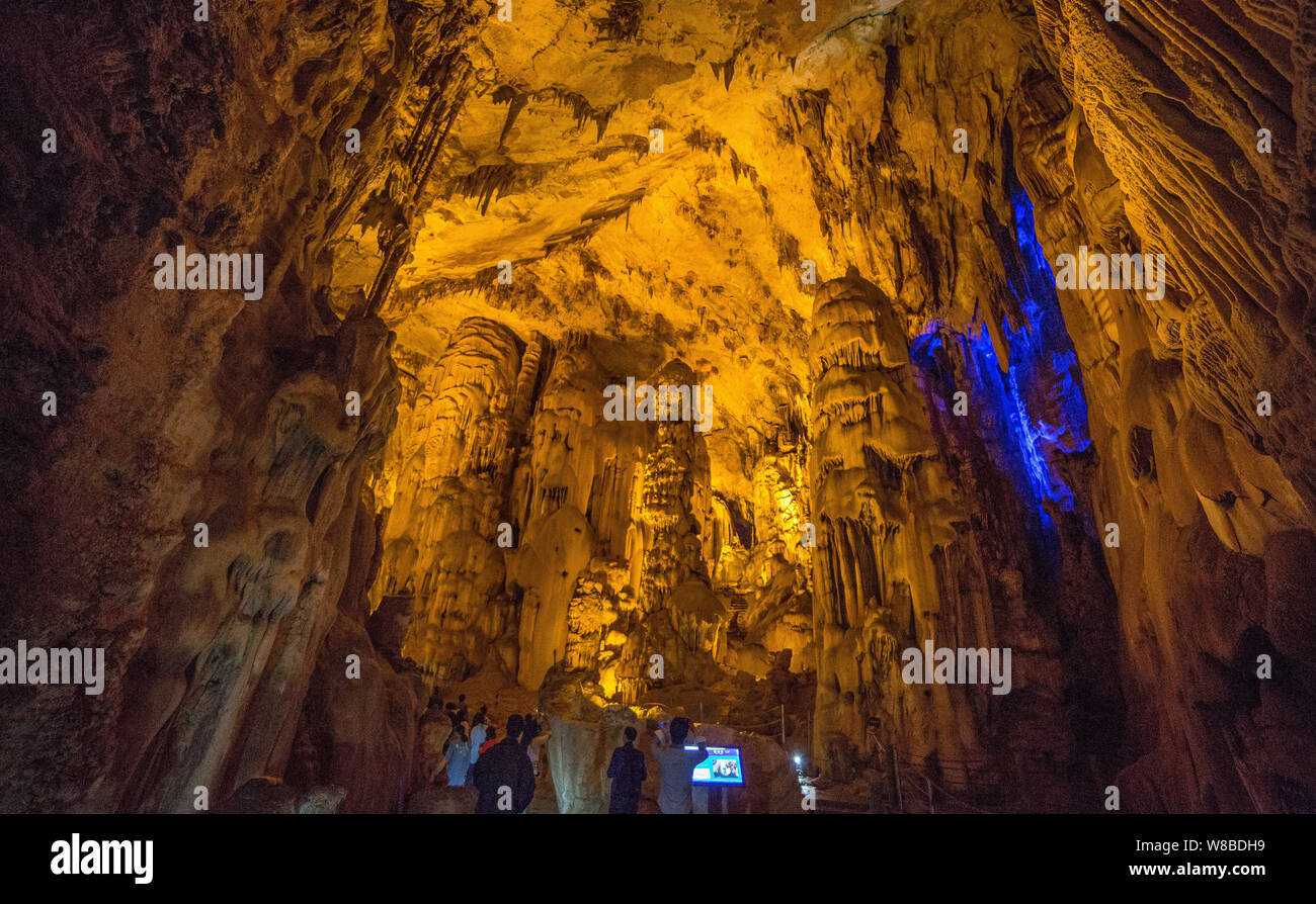 View of the Zhijin Cave, a karst cave also known as Daji Cave, in ...