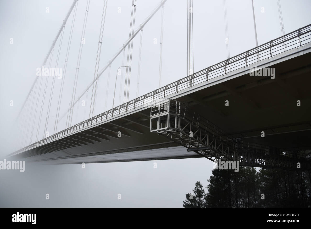 View of the Longjiang Grand Bridge enveloped by mist and cloud on the ...