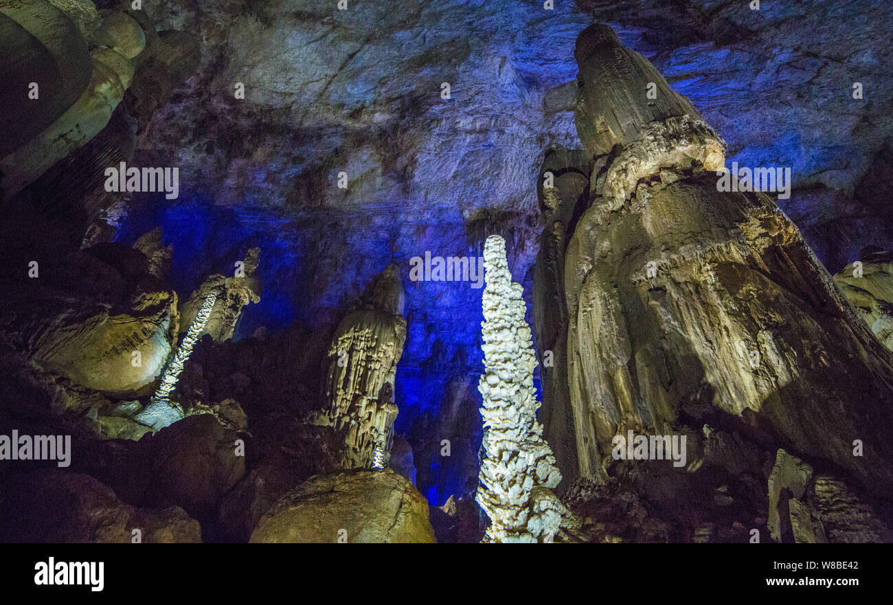 View of the Zhijin Cave, a karst cave also known as Daji Cave, in ...
