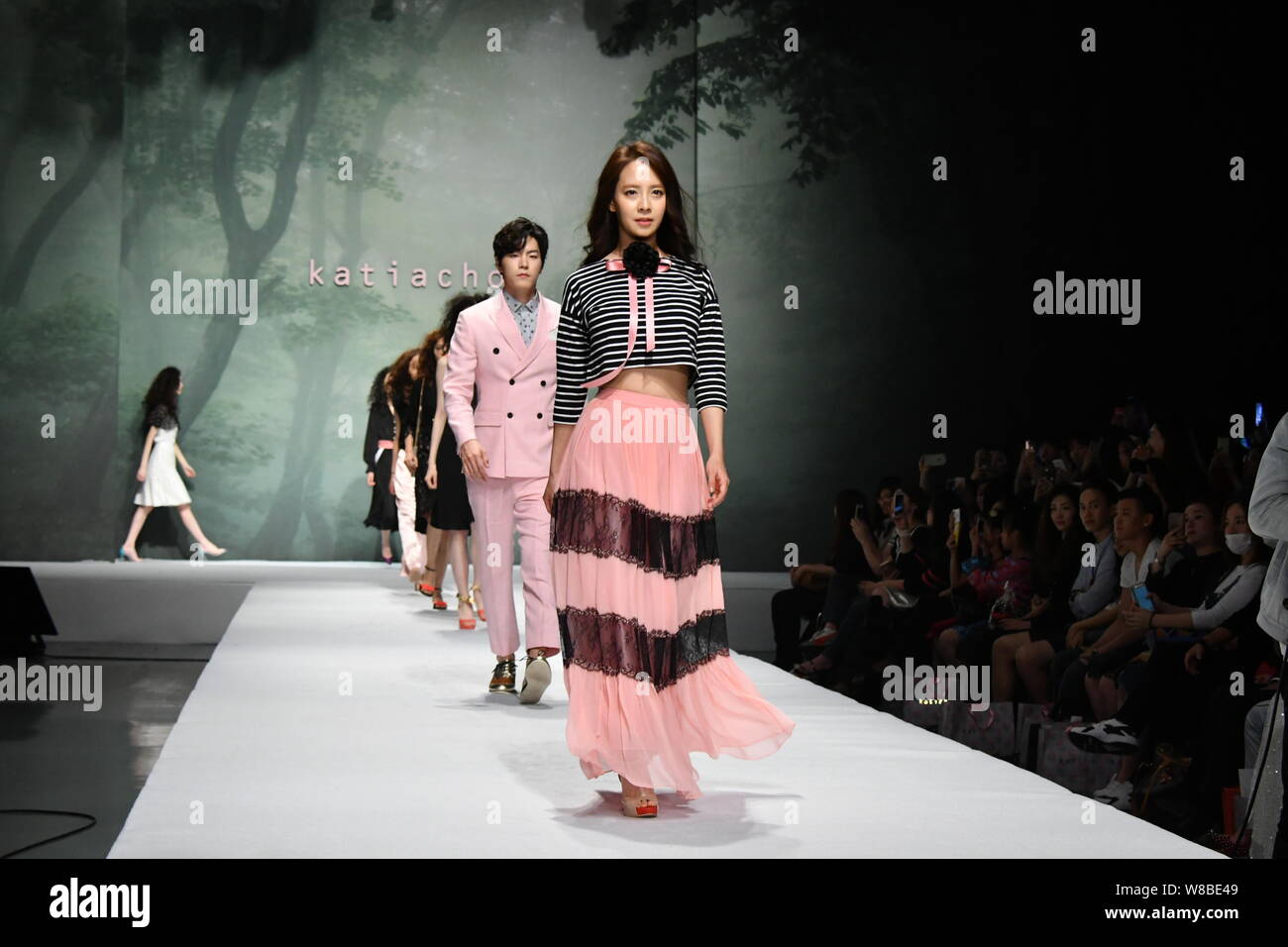 South Korean actress Cheon Seong-im, front, better known by her stage ...