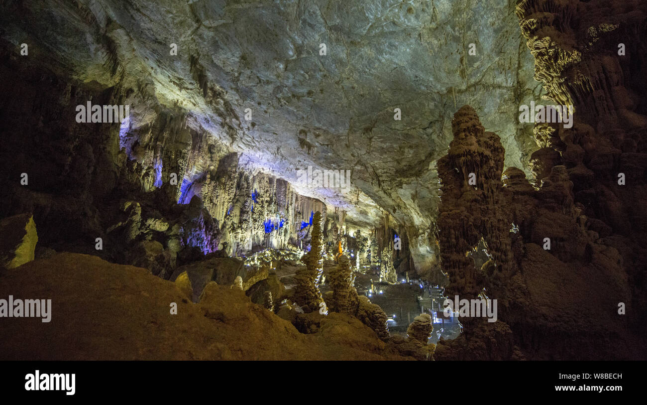 View of the Zhijin Cave, a karst cave also known as Daji Cave, in ...