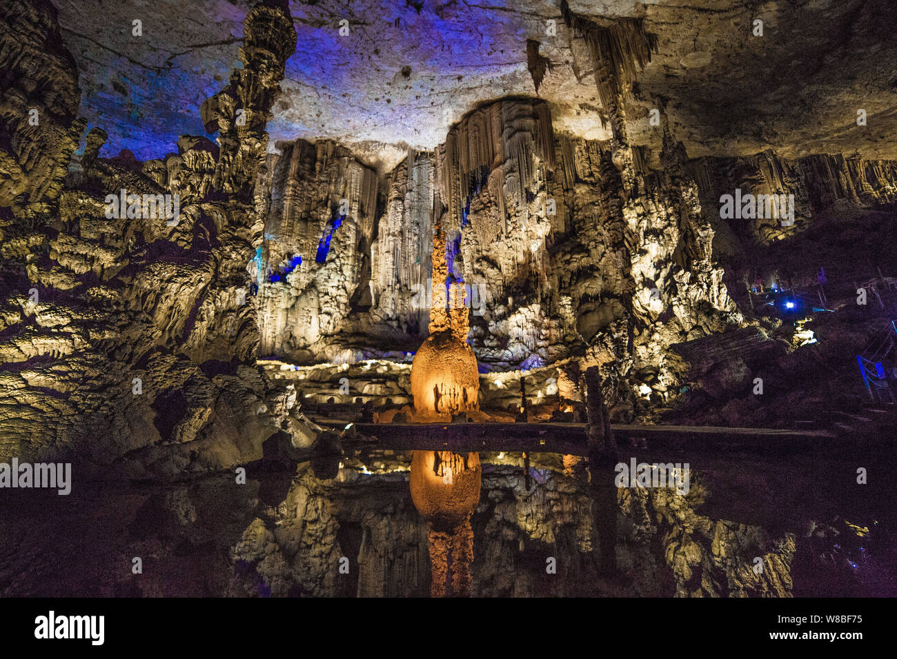 View of the Zhijin Cave, a karst cave also known as Daji Cave, in ...