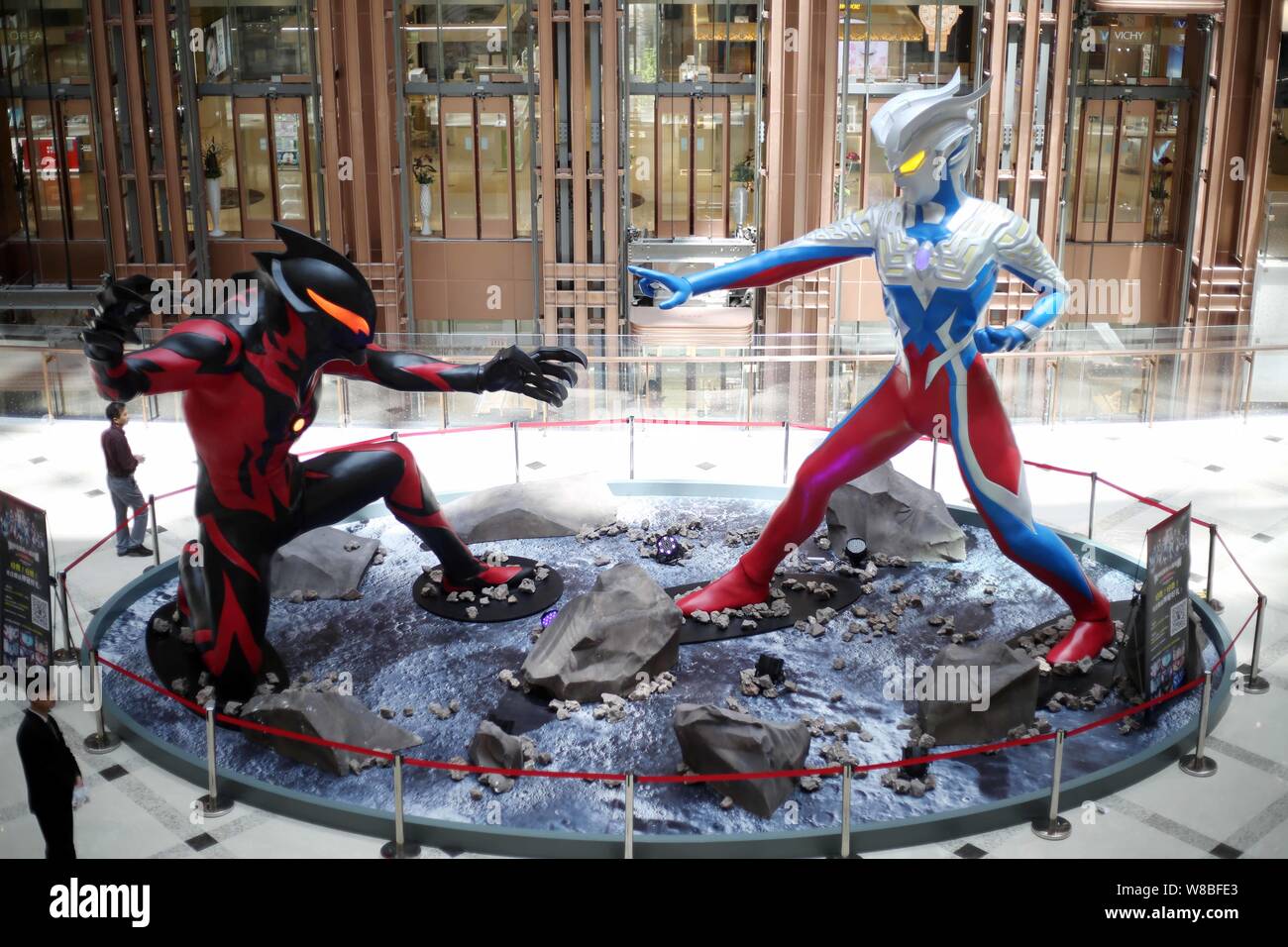Huge models of characters from the Japanese TV show Ultraman are on ...