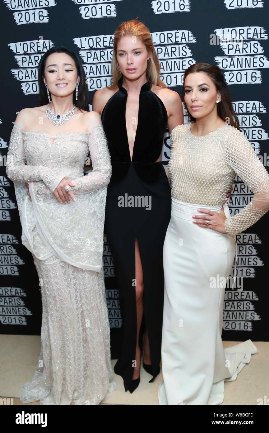 (From left) Chinese actress Gong Li, Dutch Frisian model and actress ...