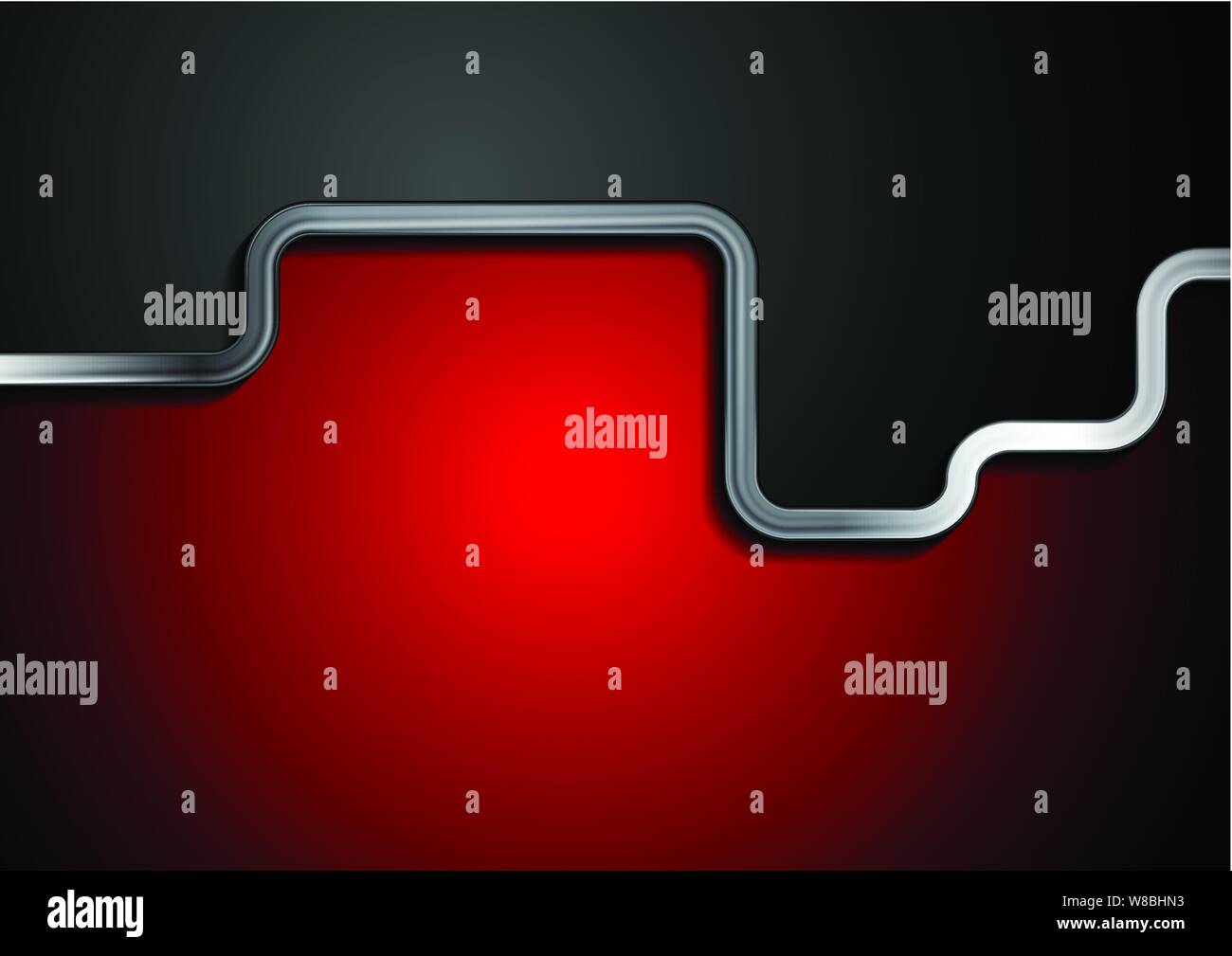 Contrast red and black technology background with metallic stripe ...
