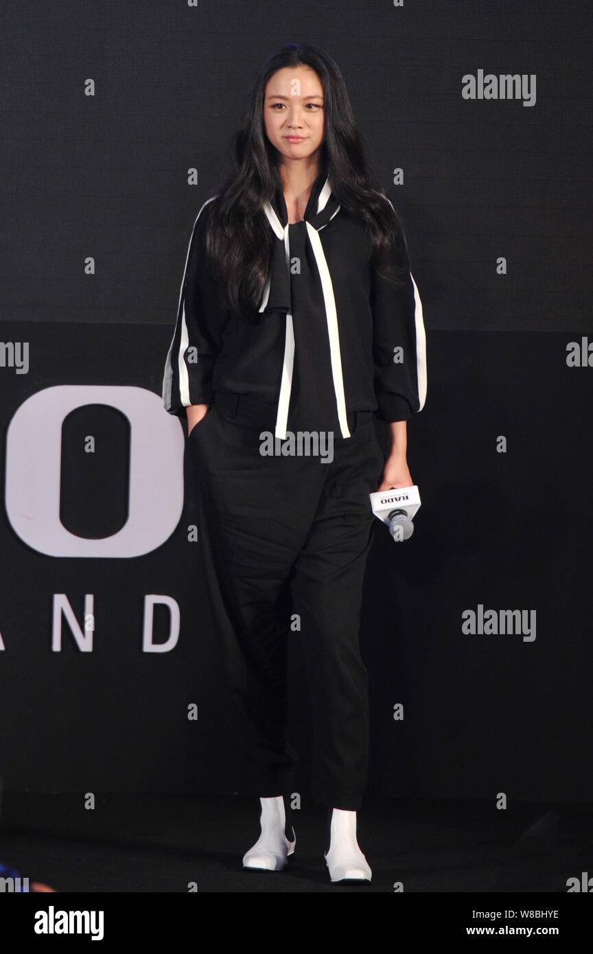 Chinese actress Tang Wei attends a promotional event for Rado watches ...