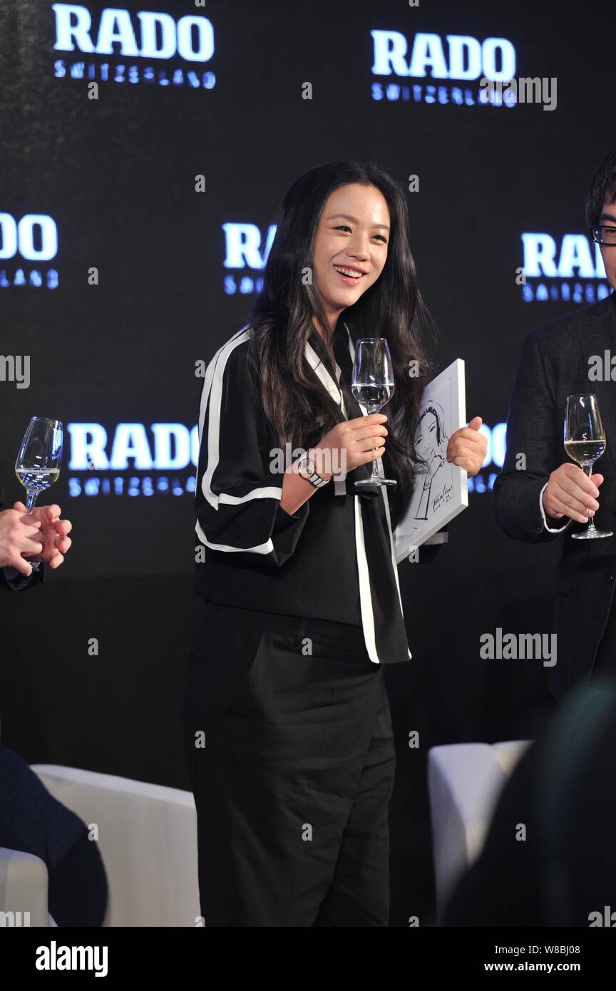 Chinese actress Tang Wei attends a promotional event for Rado watches ...