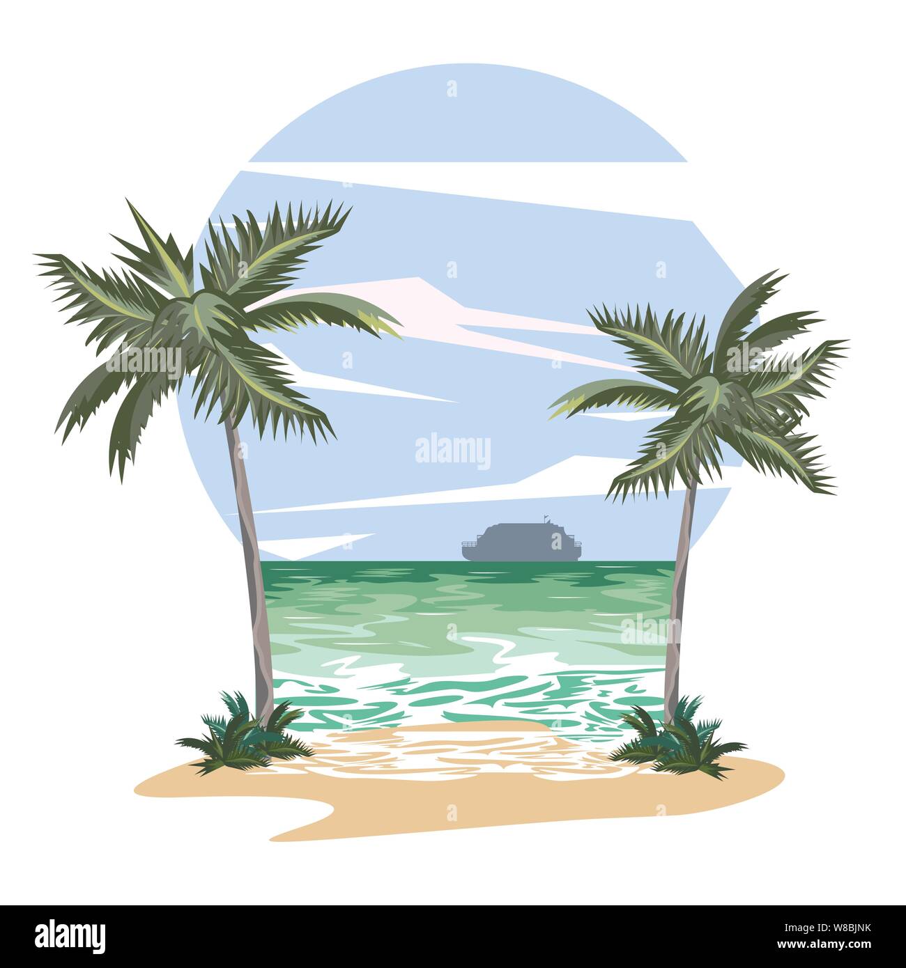 Beach and tropical summer cartoons scenery Stock Vector Image & Art - Alamy
