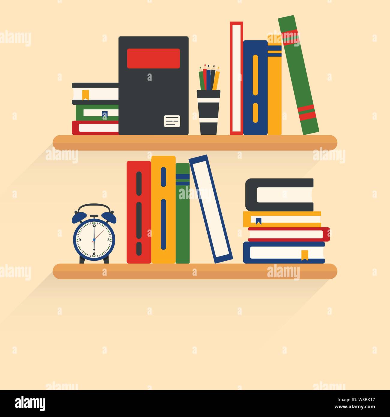 Bookshelves vector hi-res stock photography and images - Alamy