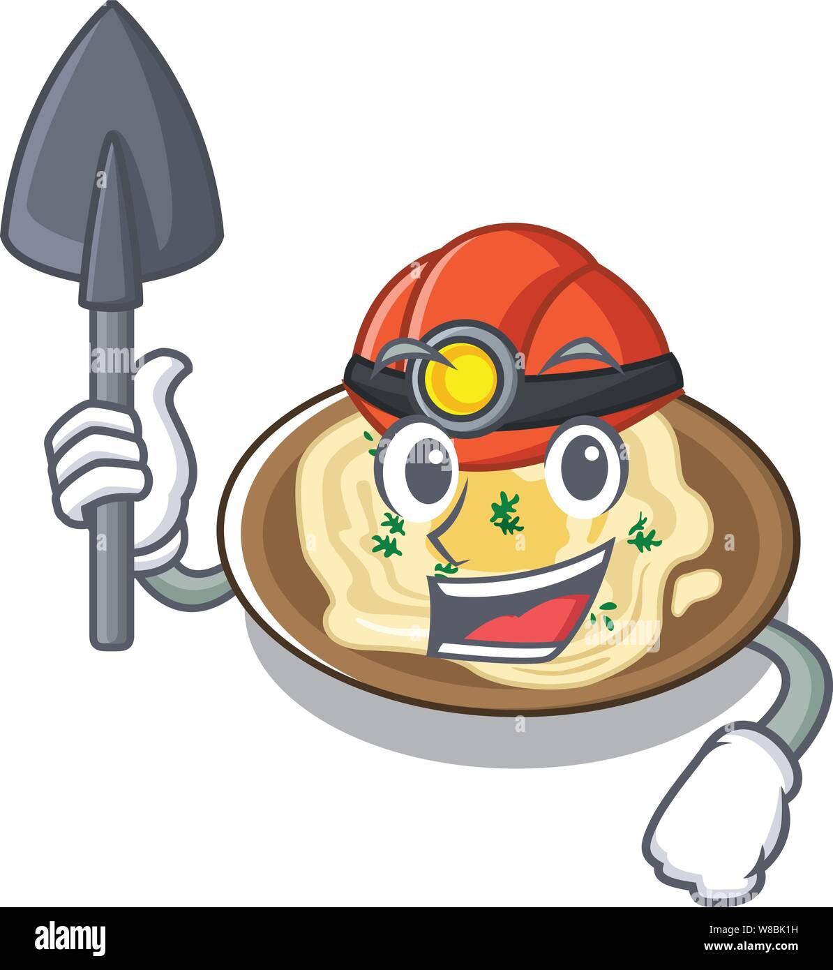 Miner hummus on the a cartoon plate Stock Vector Image & Art - Alamy