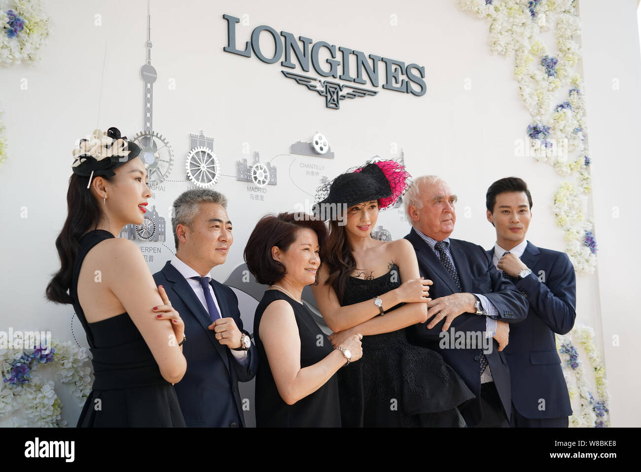 Taiwanese model and actress Lin Chi-ling, third right, attends a ...