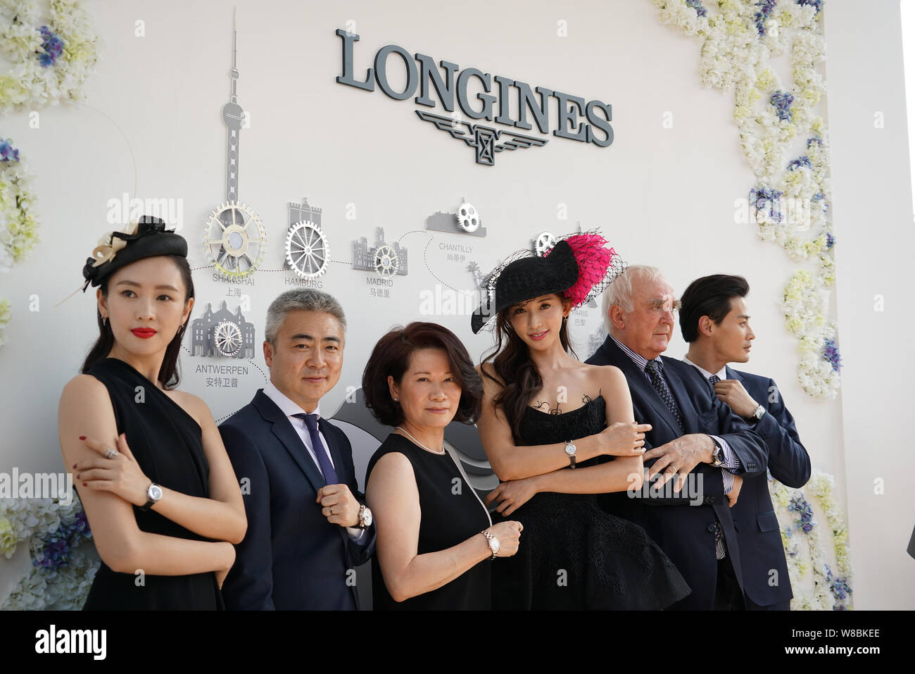 Taiwanese model and actress Lin Chi-ling, third right, attends a ...