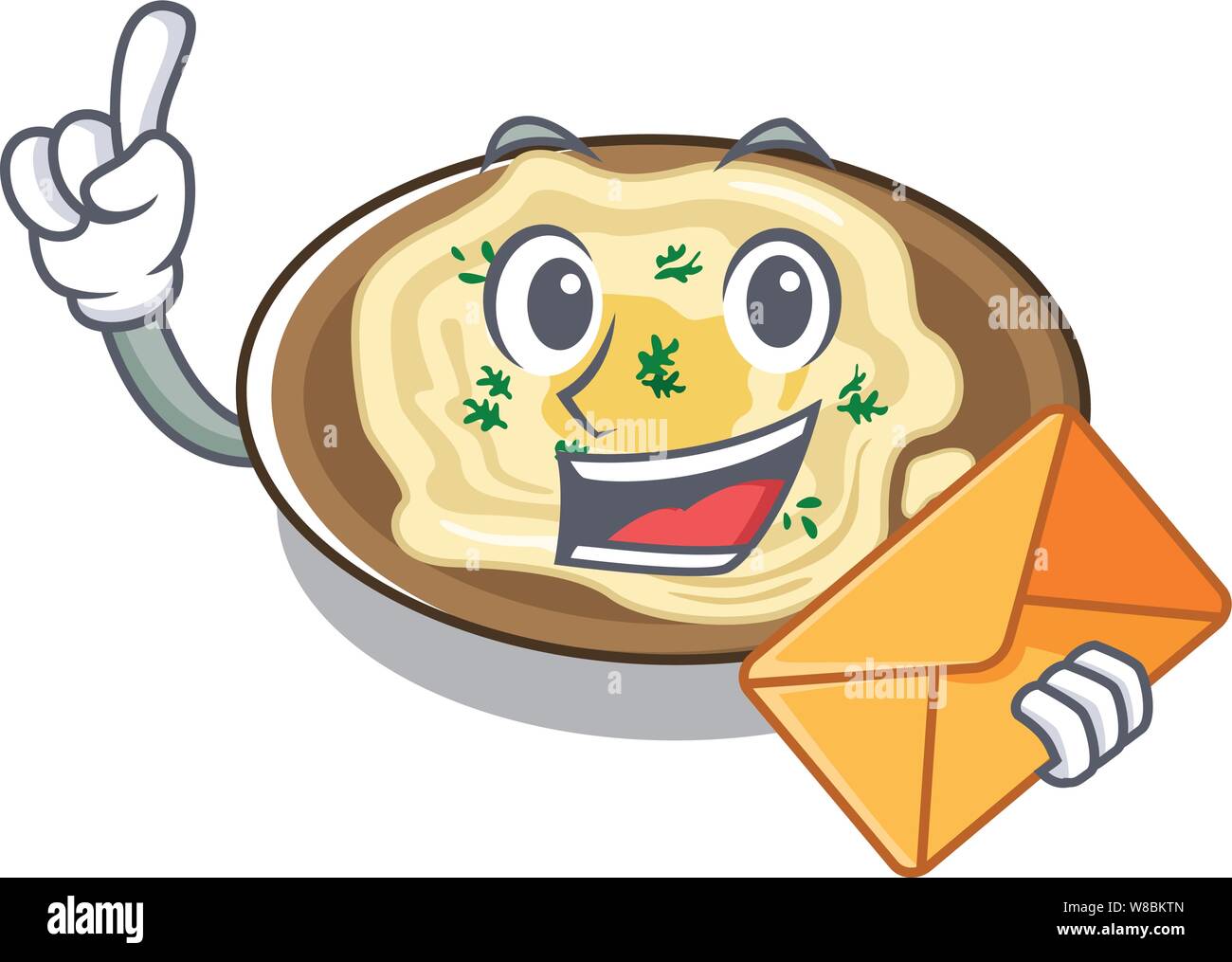 With envelope hummus served above cartoon wooden table Stock Vector ...