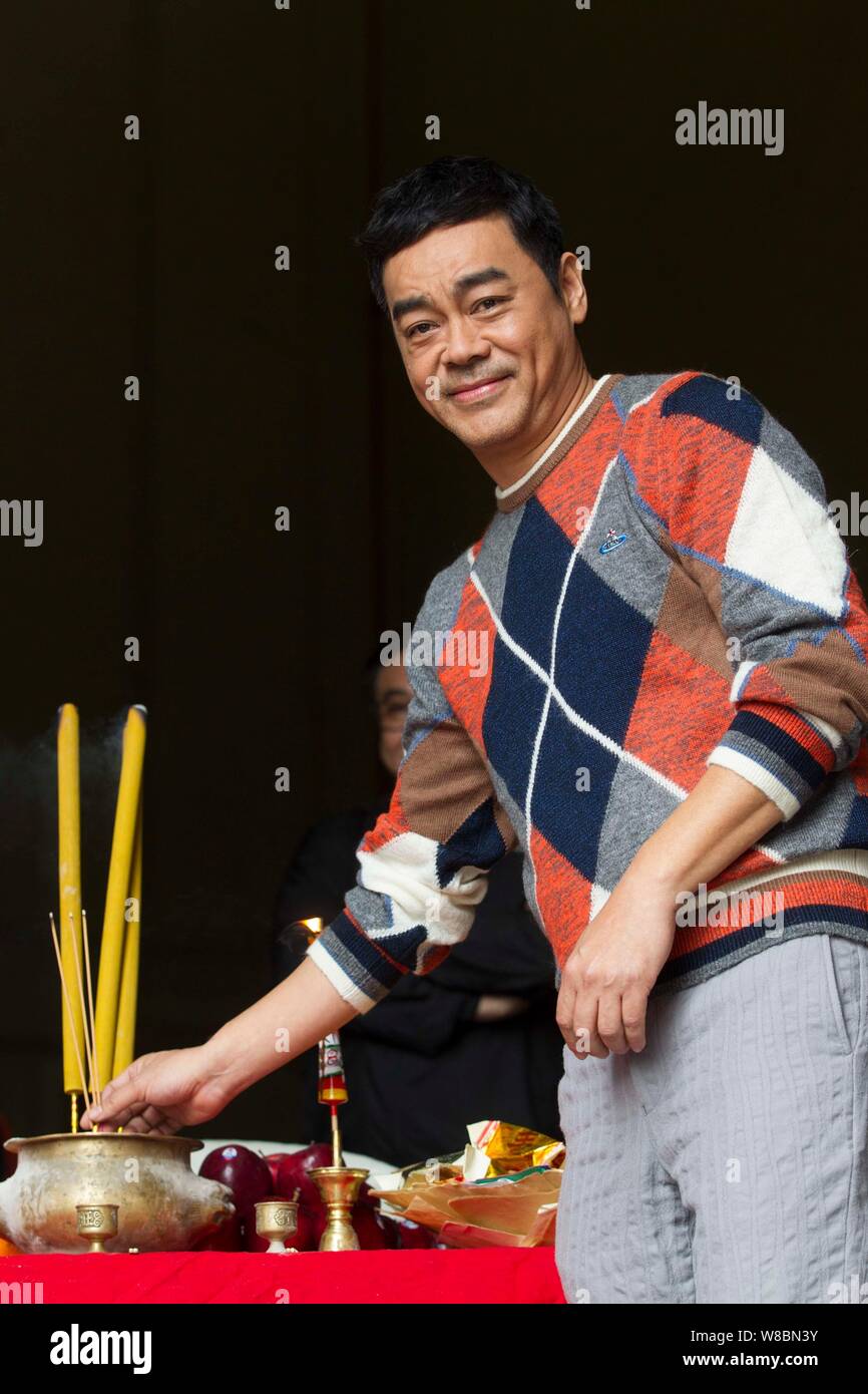 Hong Kong actor Sean Lau attends the worshipping ceremony for the 35th ...