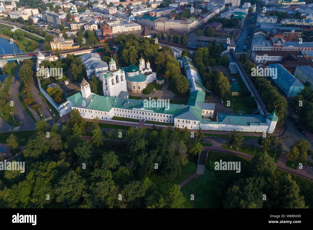 YAROSLAVL, RUSSIA - JULY 19, 2019: Aerial view of the Transfiguration ...
