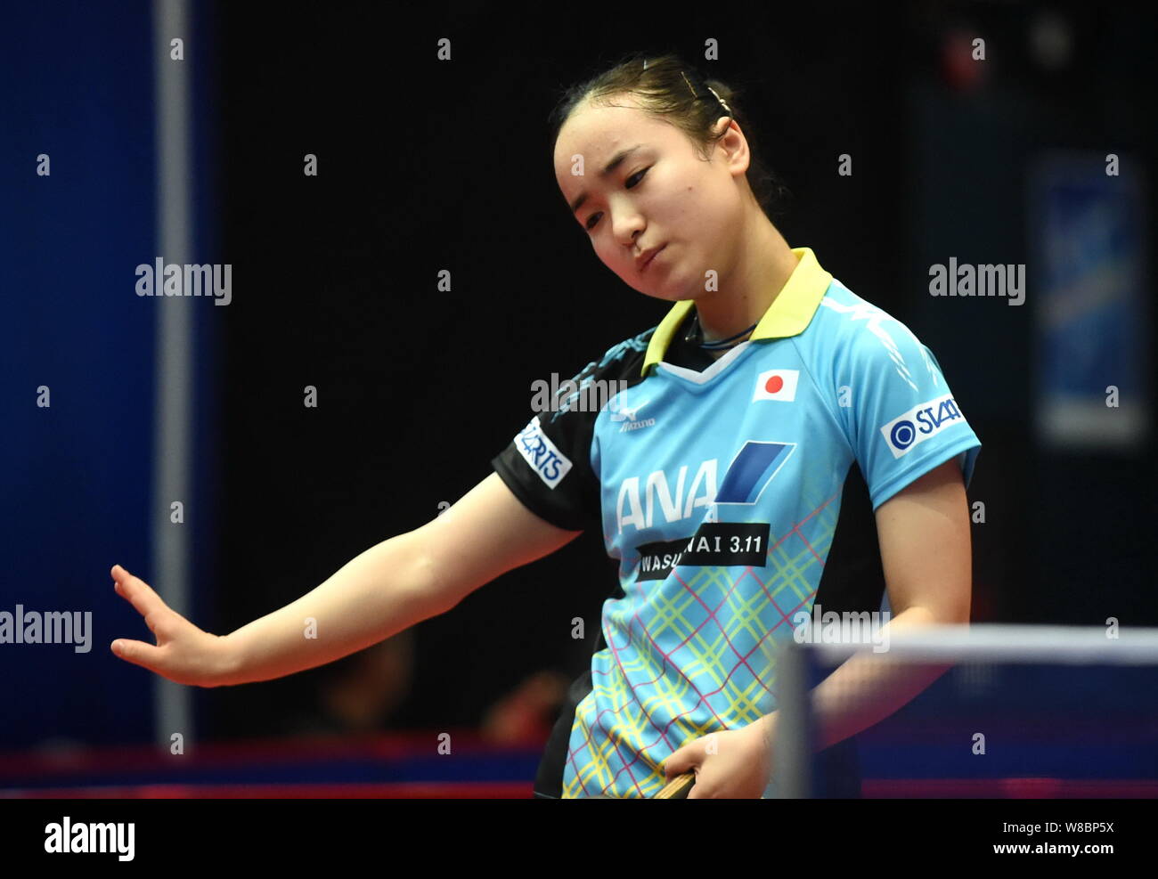 Mima Ito of Japan is pictured in the Women's Singles Stage 1 (East Asia ...