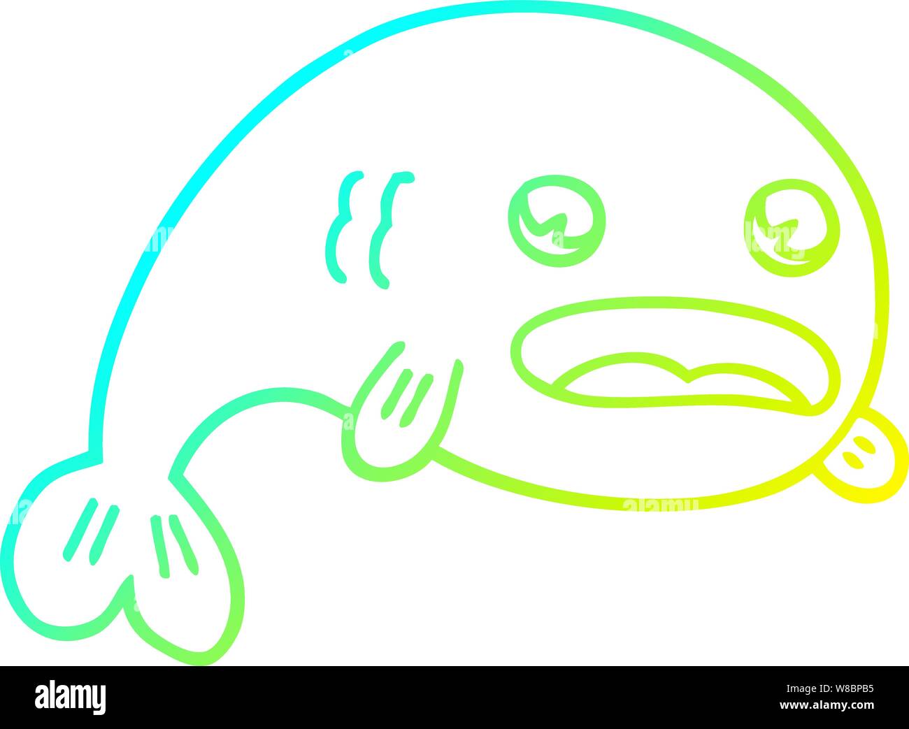 cold gradient line drawing of a cartoon fish Stock Vector Image & Art ...