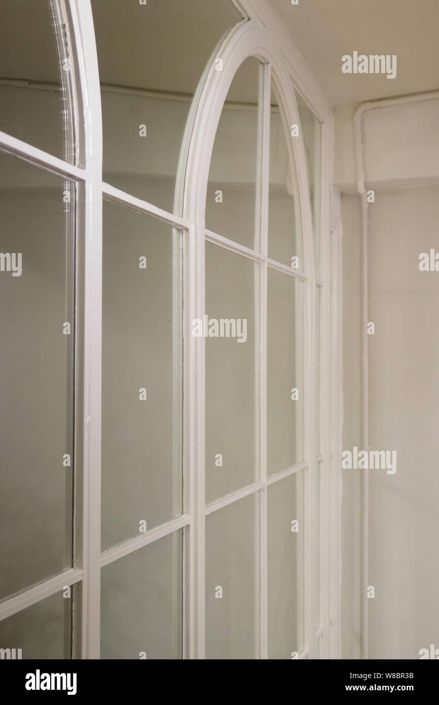 Mirror wall reflecting interior design scene, stock photo Stock Photo ...