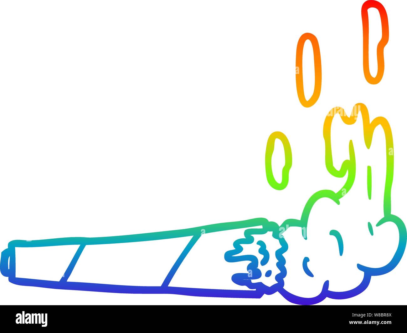 rainbow gradient line drawing of a marijuana joint Stock Vector Image ...