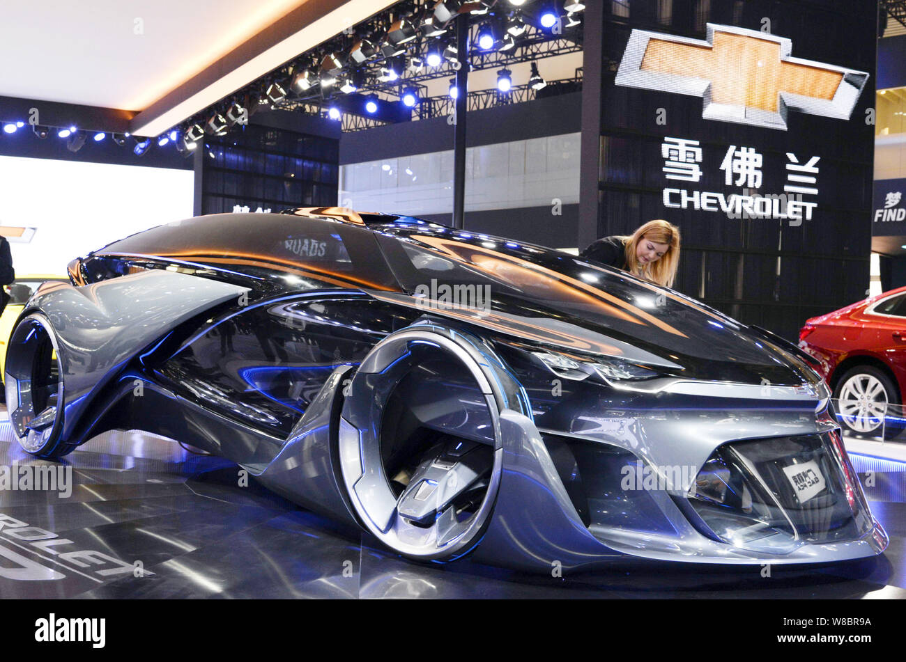 A Chevrolet FNR concept car of General Motors (GM) is on display during ...