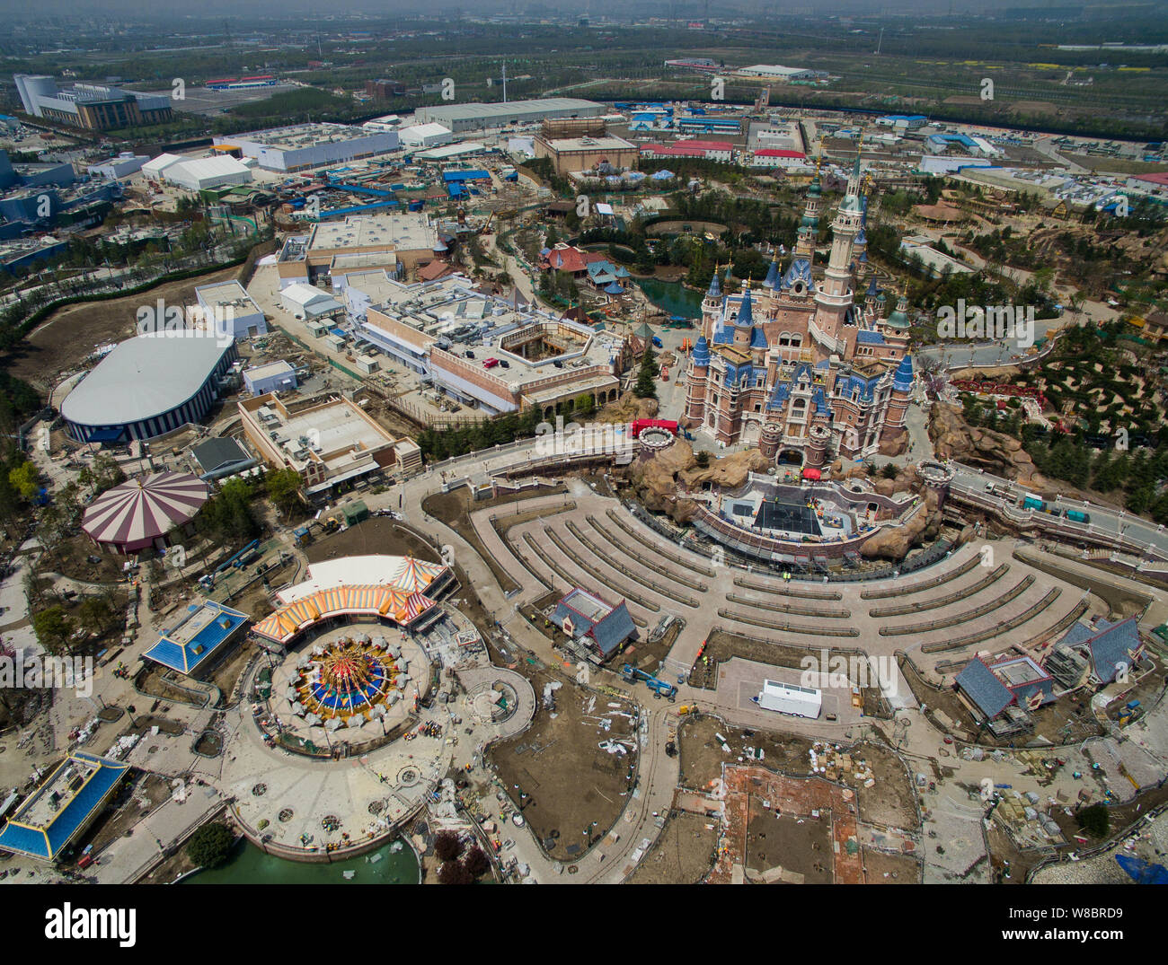 Aerial view of the Shanghai Disney Resort in Pudong, Shanghai, China, 9 ...