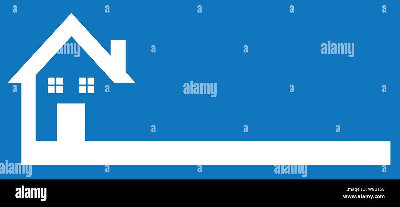 Blue Real Estate House Logo Stock Photo - Alamy