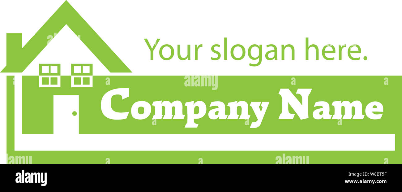 Green Real Estate House Logo Stock Photo - Alamy