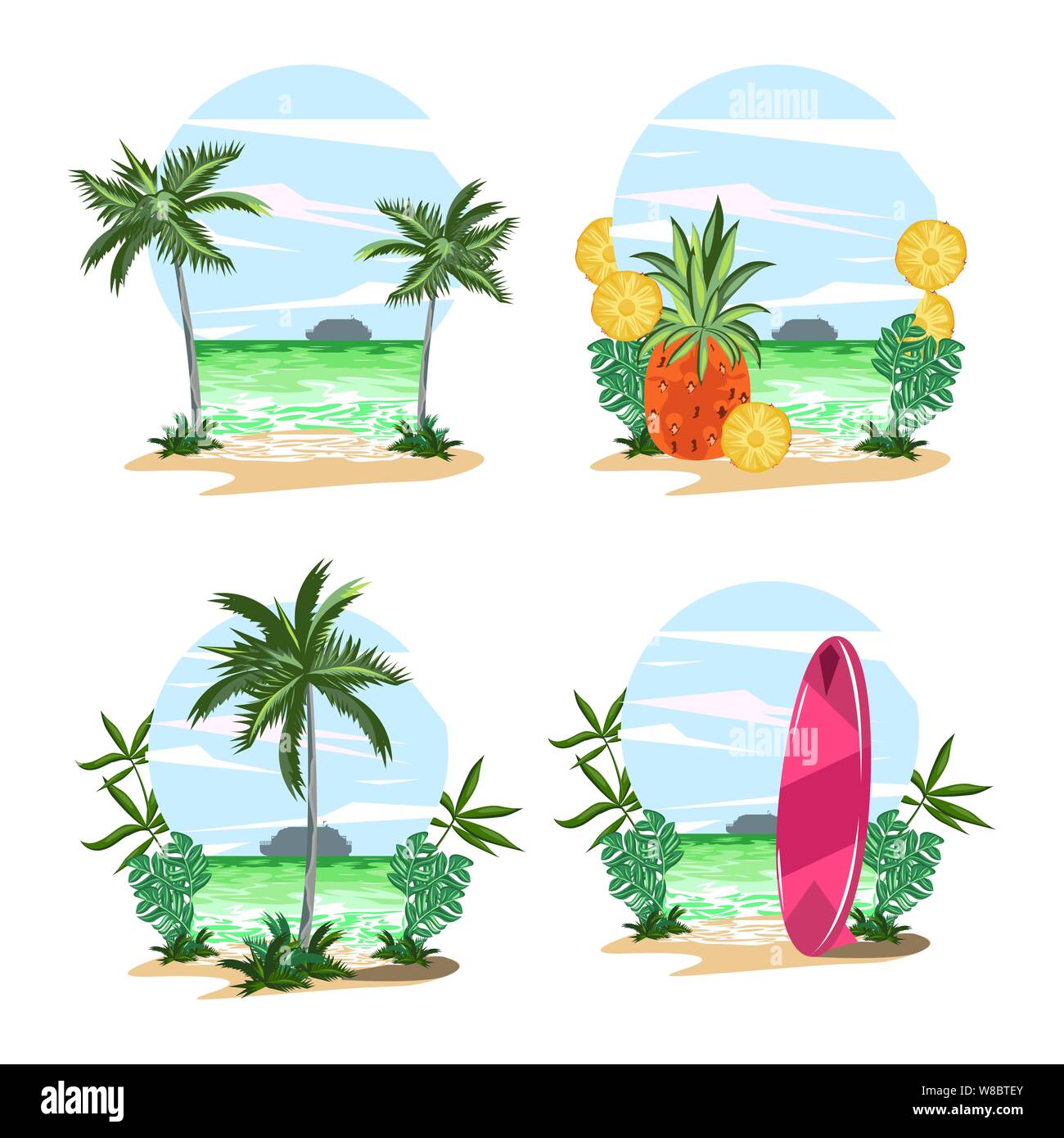 Beach tropical summer cartoons hi-res stock photography and images - Alamy