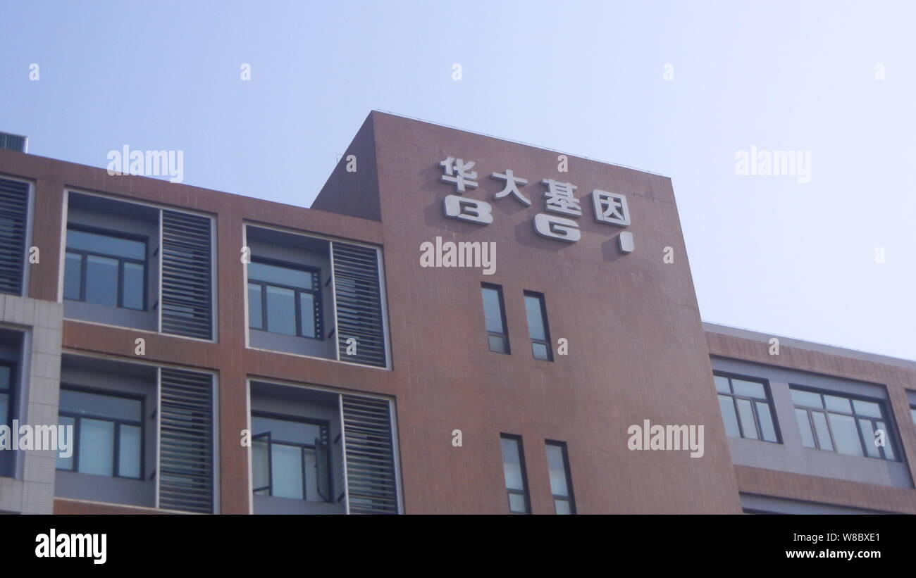 --FILE--A logo of BGI is pictured on its office building in Wuhan city ...