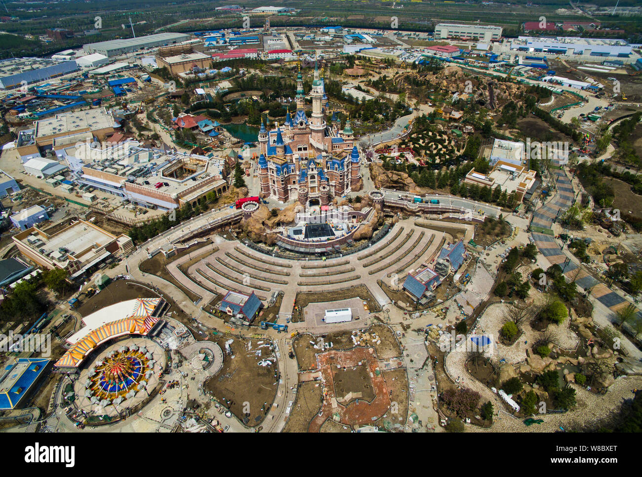 Aerial view of the Shanghai Disney Resort in Pudong, Shanghai, China, 9 ...