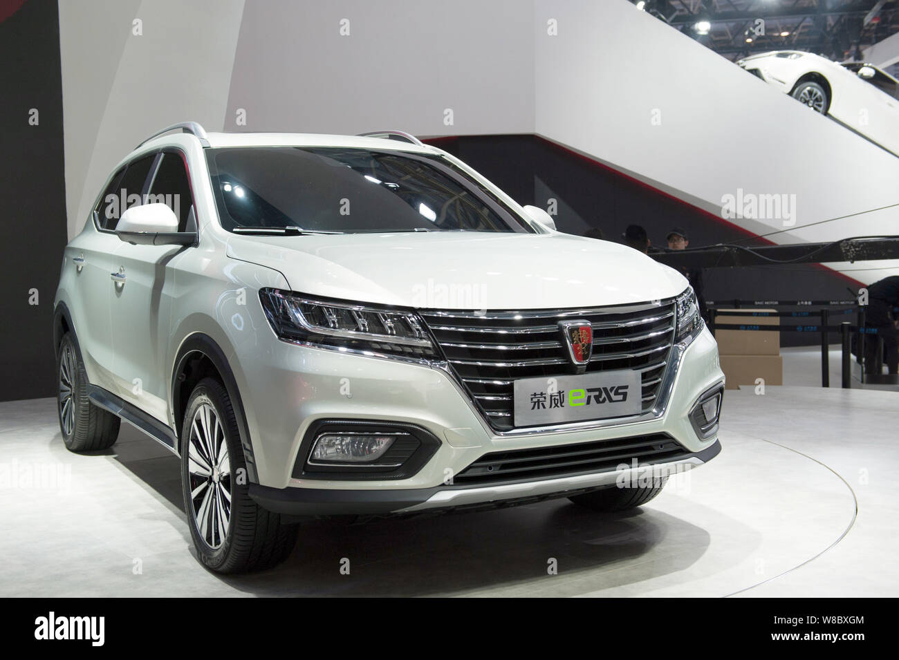 A Roewe eRX5 of SAIC Motor is on display during the 14th Beijing International Automotive ...