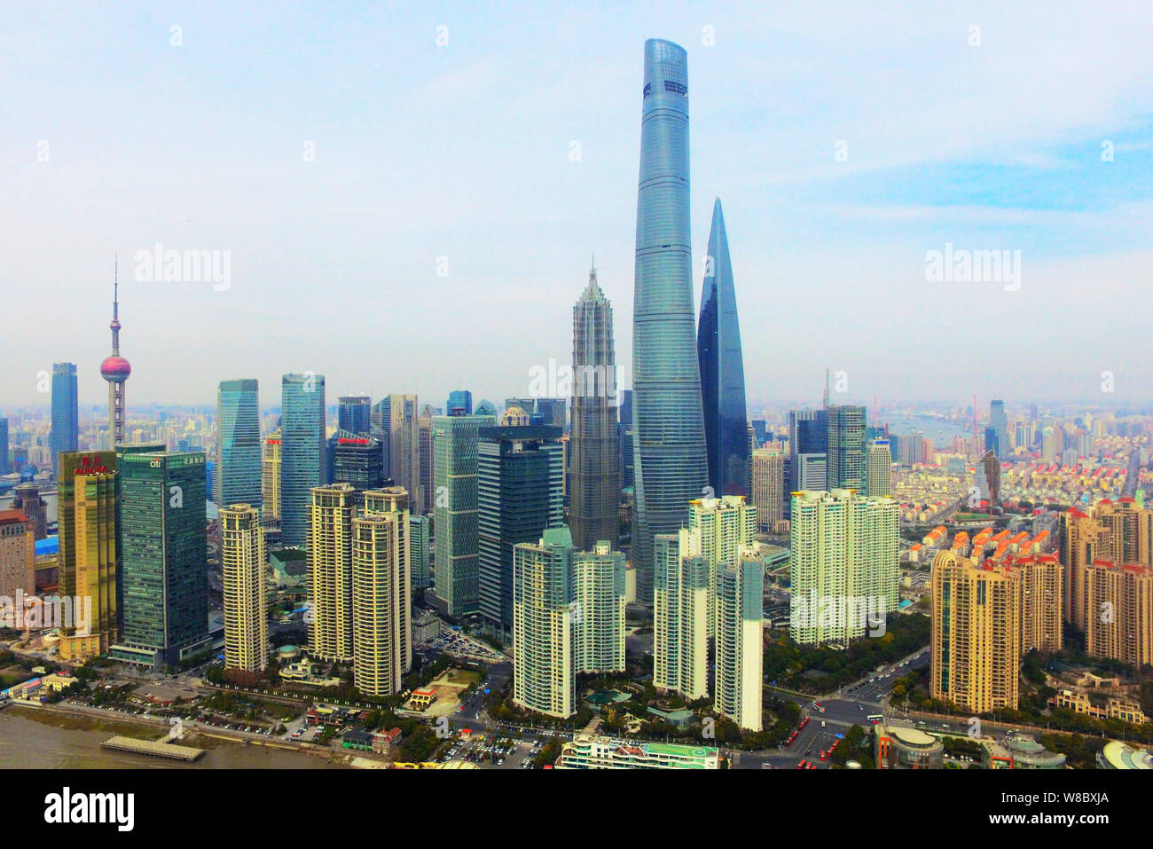--FILE--Skyline of the Lujiazui Financial District with the Shanghai ...