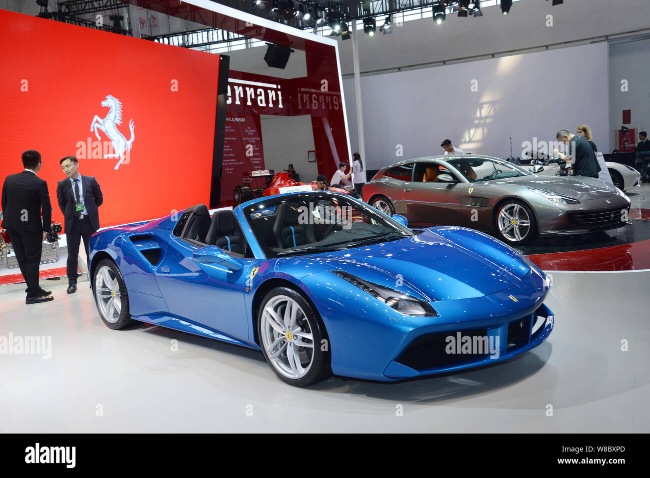 A Ferrari 488 GTB is on display during the 14th Beijing International ...