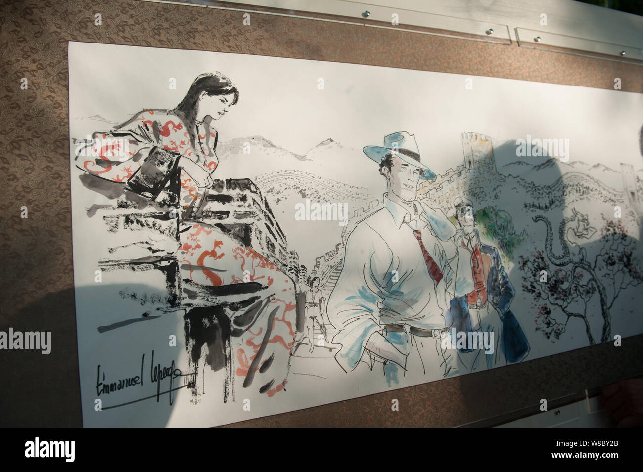 View of the collective improvisation created by foreign cartoonists ...