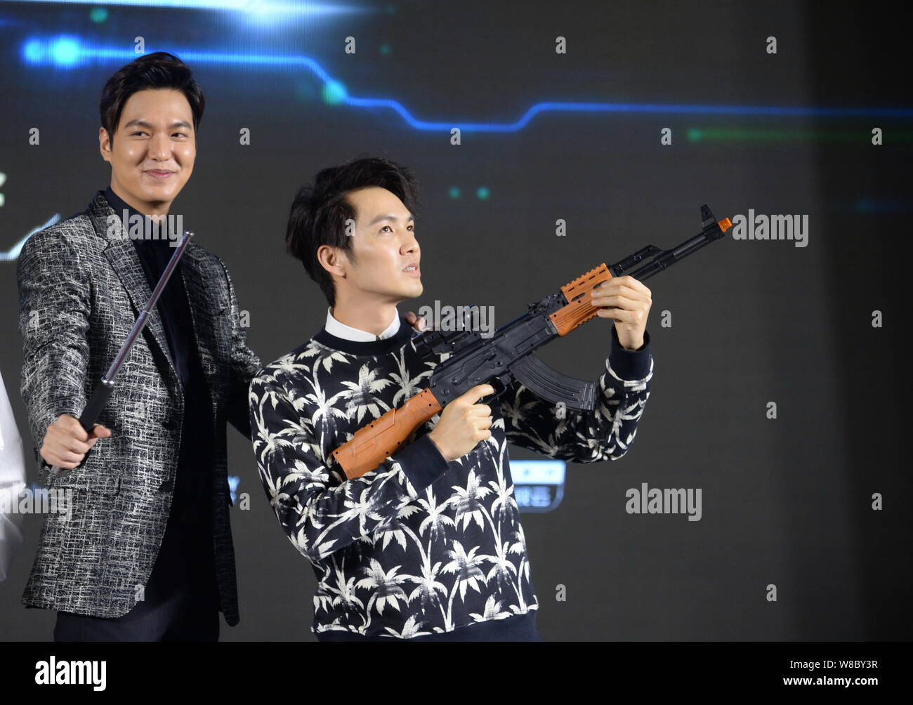 South Korean actor Lee Min-ho, left, and Hong Kong actor Wallace Chung ...